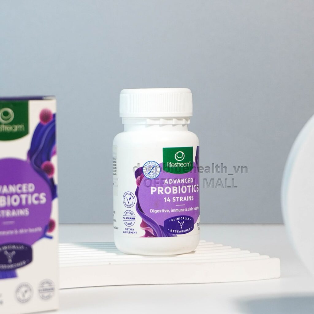 Viên uống men vi sinh, hỗ trợ tiêu hóa Lifestream Advanced Probiotic 30v